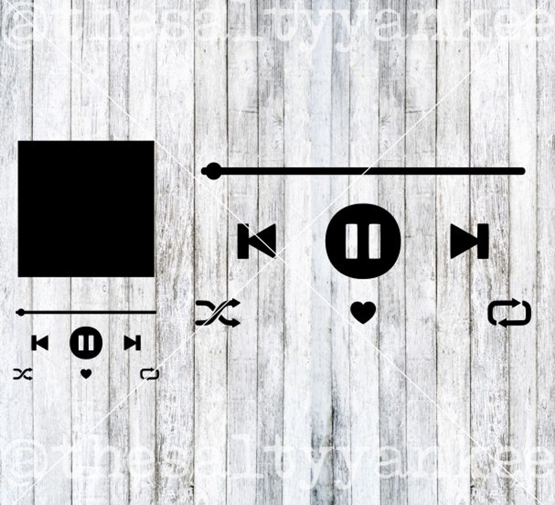 Music Player Play Pause Skip Like Shuffle SVG Layered File Download - Etsy