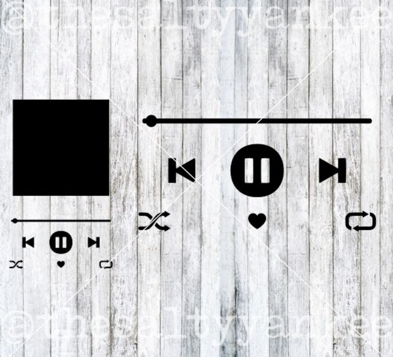 Music Player Play Pause Skip Like Shuffle SVG Layered File Download - Etsy