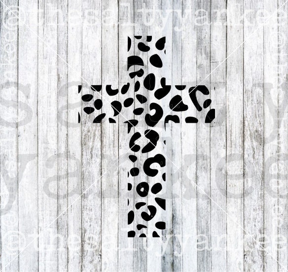 Leopard Cheetah Print Cross Clipart SVG File Download - Etsy