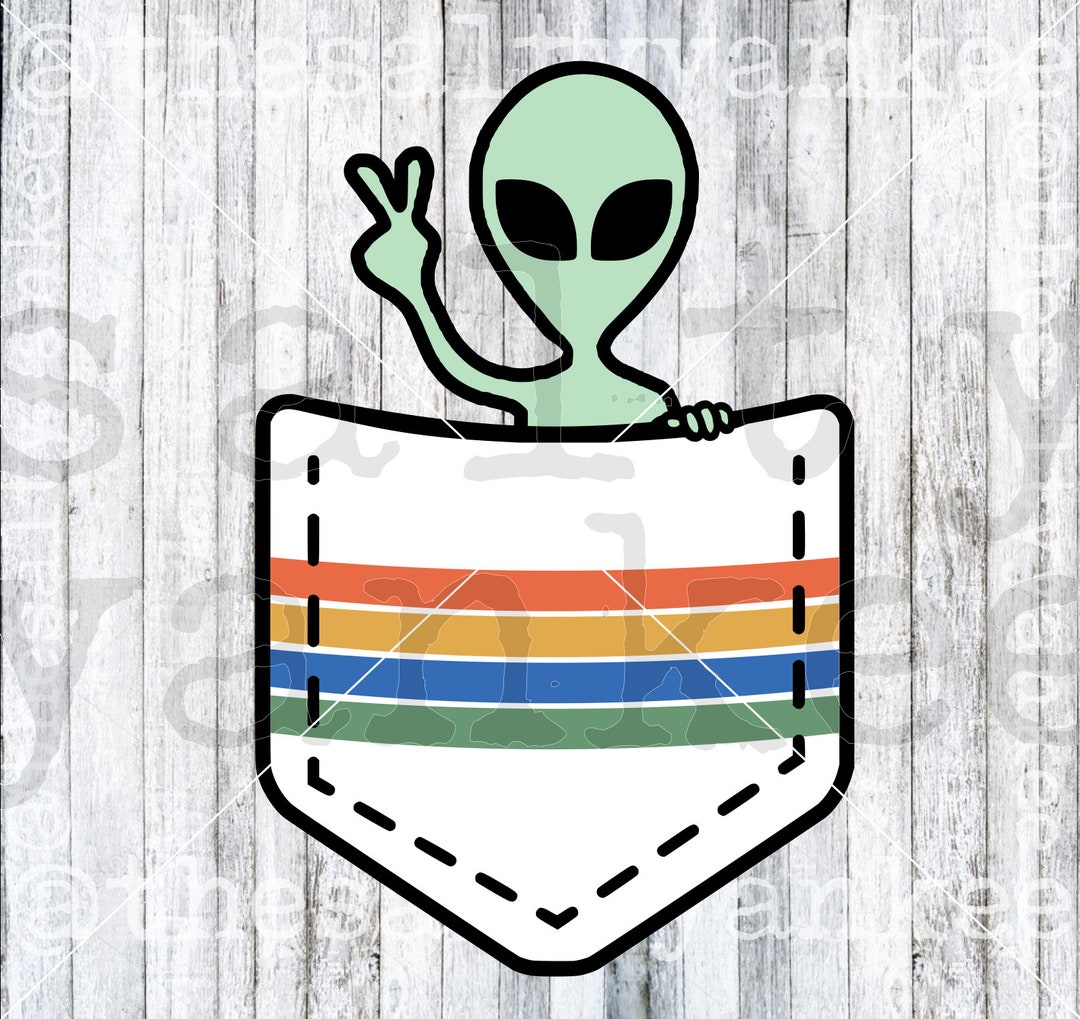 Pocket Alien Clipart SVG Layered File Download - Etsy