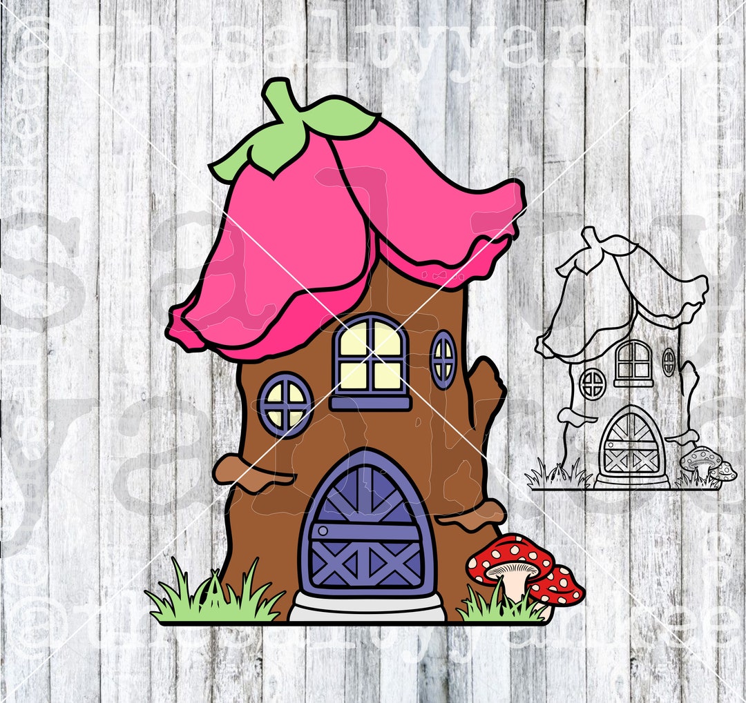 Woodland Fairy Faerie House Treehouse Layered SVG File Download - Etsy