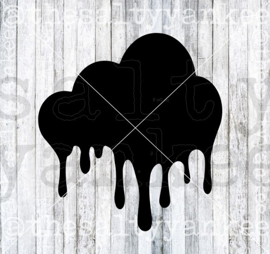 Dripping Cloud Shape Clipart SVG File Download - Etsy