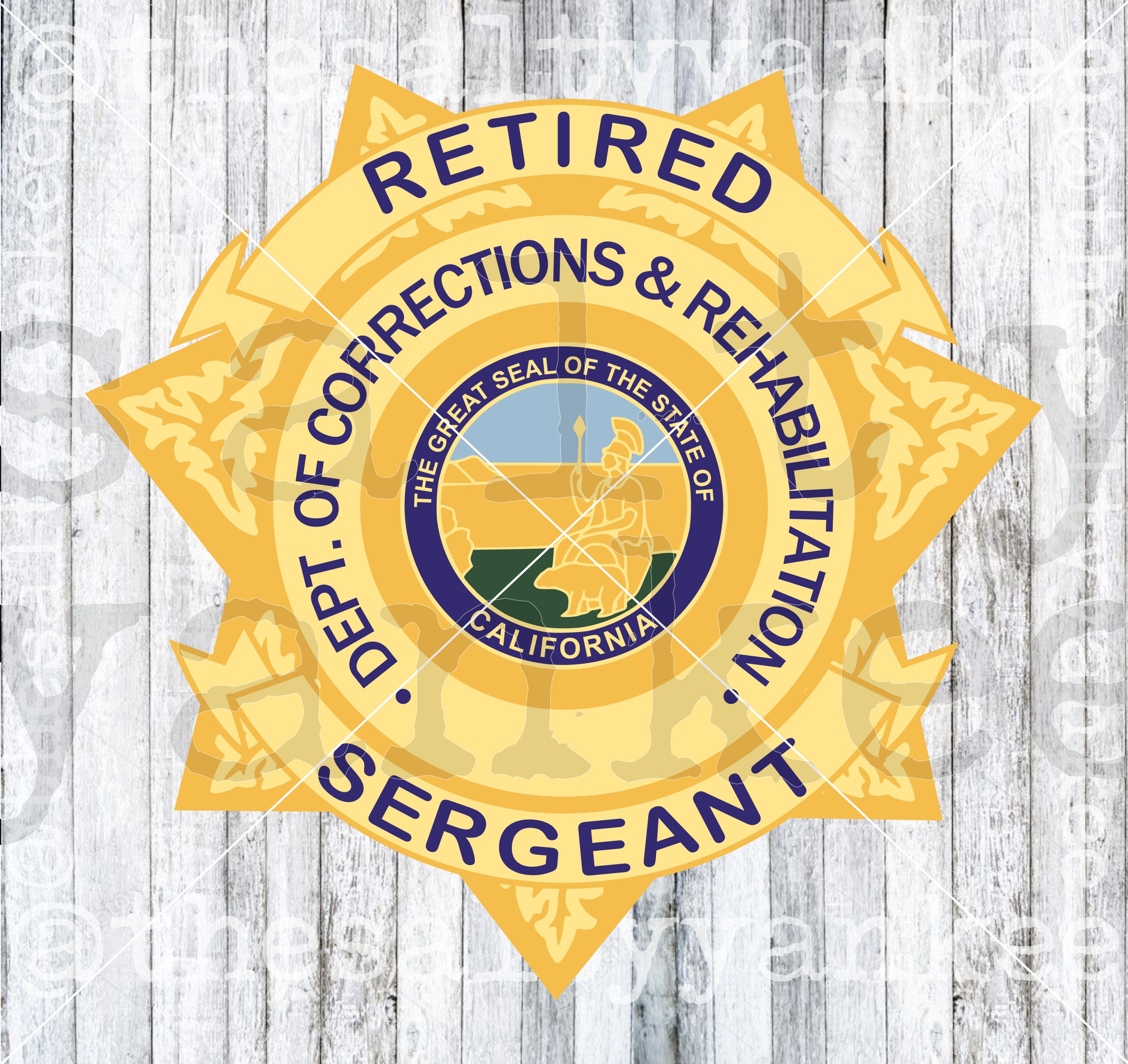 CDCR Badge Department of Corrections California Lieutenant Retired ...