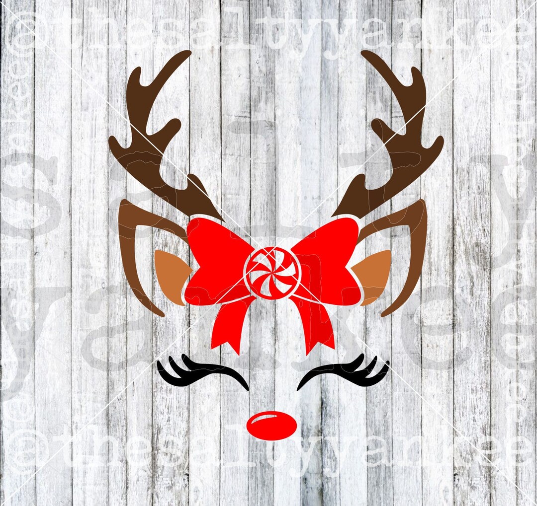 Christmas Reindeer Girly SVG File Download - Etsy