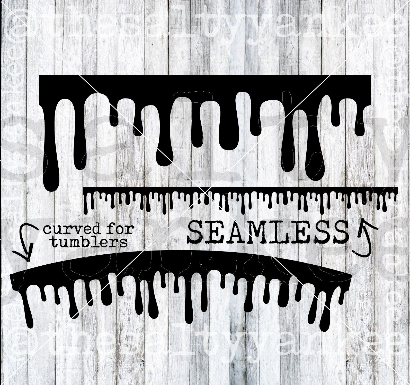 Drips Dripping SEAMLESS Clipart Straight and Curved for Tumblers SVG ...