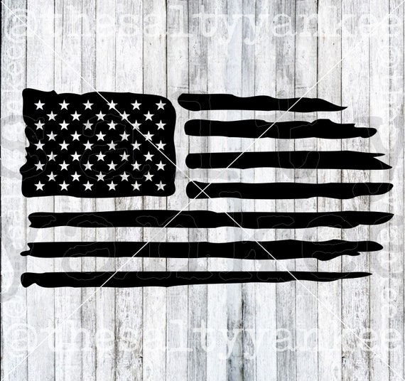 Distressed American Flag Tattered Stars and Stripes Clipart | Etsy