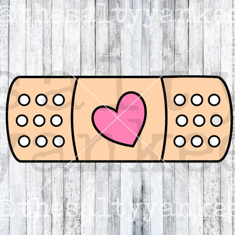 Band Aid With Heart on It - Etsy