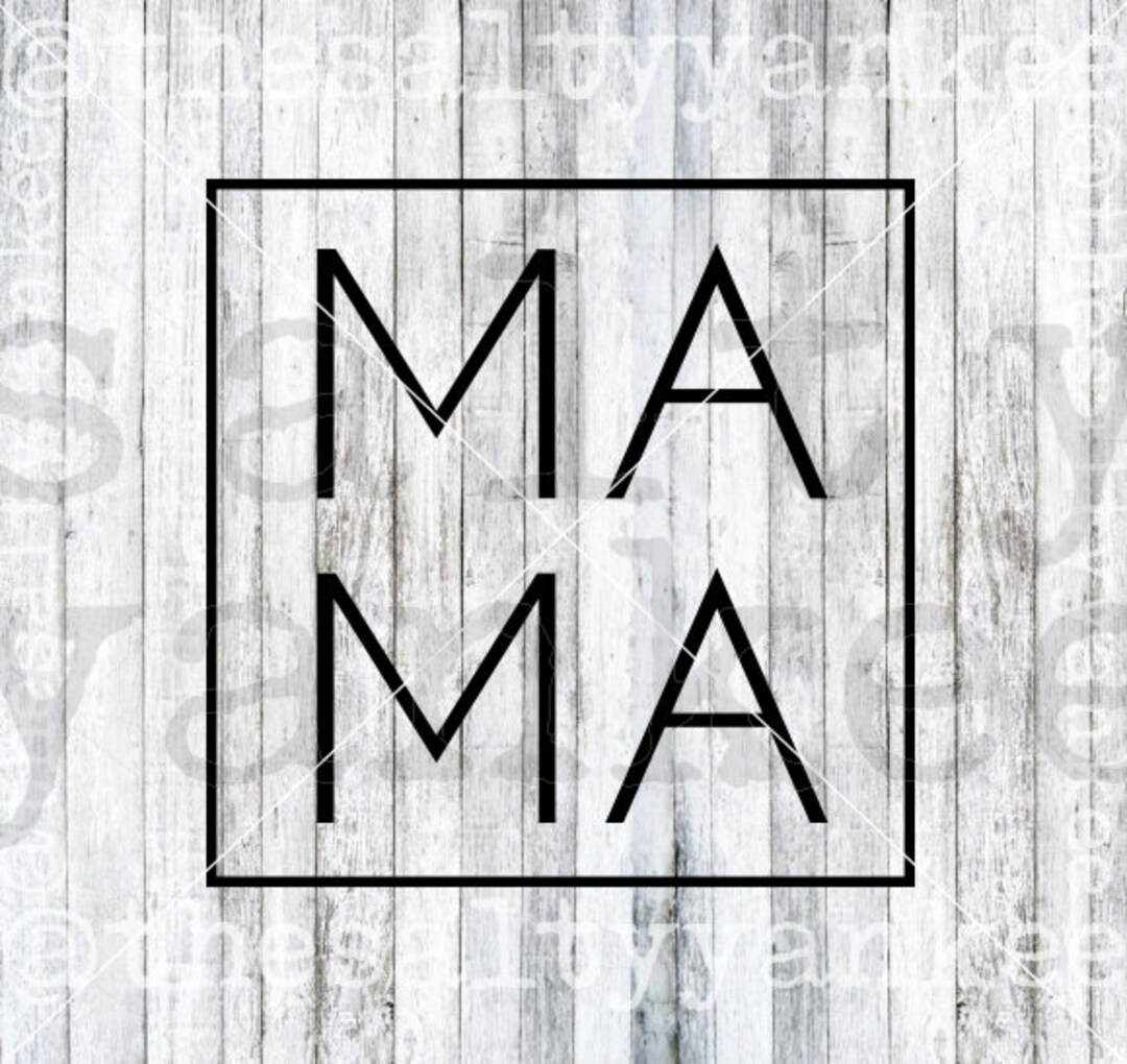 Mama Square Ma Ma Minimalist SVG Layered File Download - Etsy