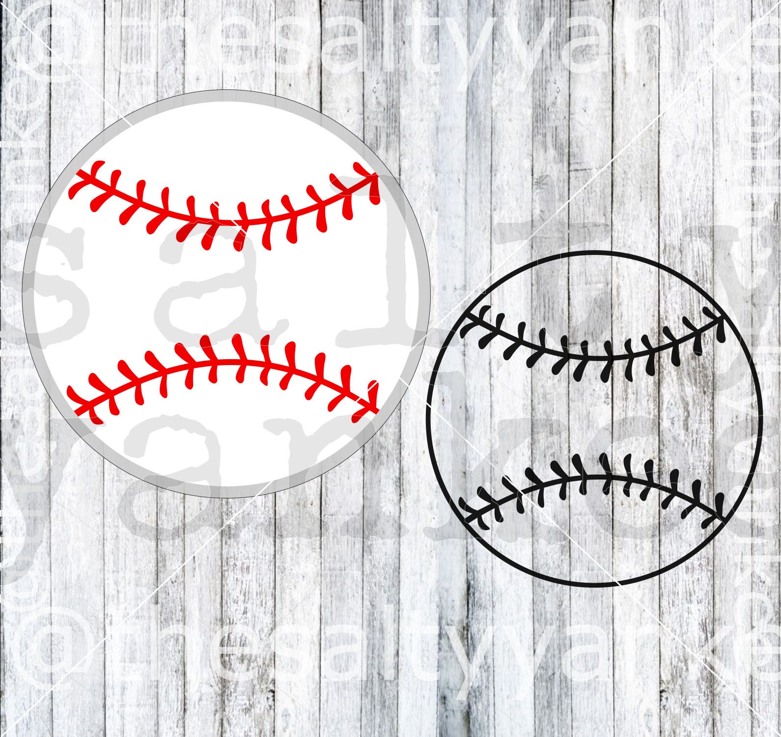 Baseball Layered and Solid Clipart SVG File Download - Etsy