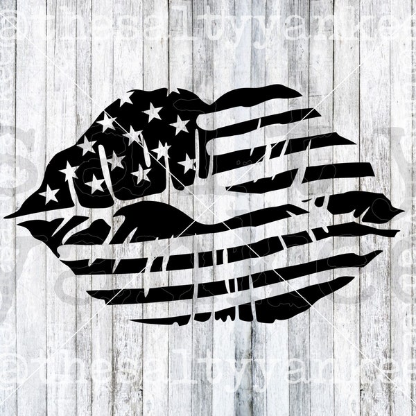 Distressed Lips Svg - Etsy