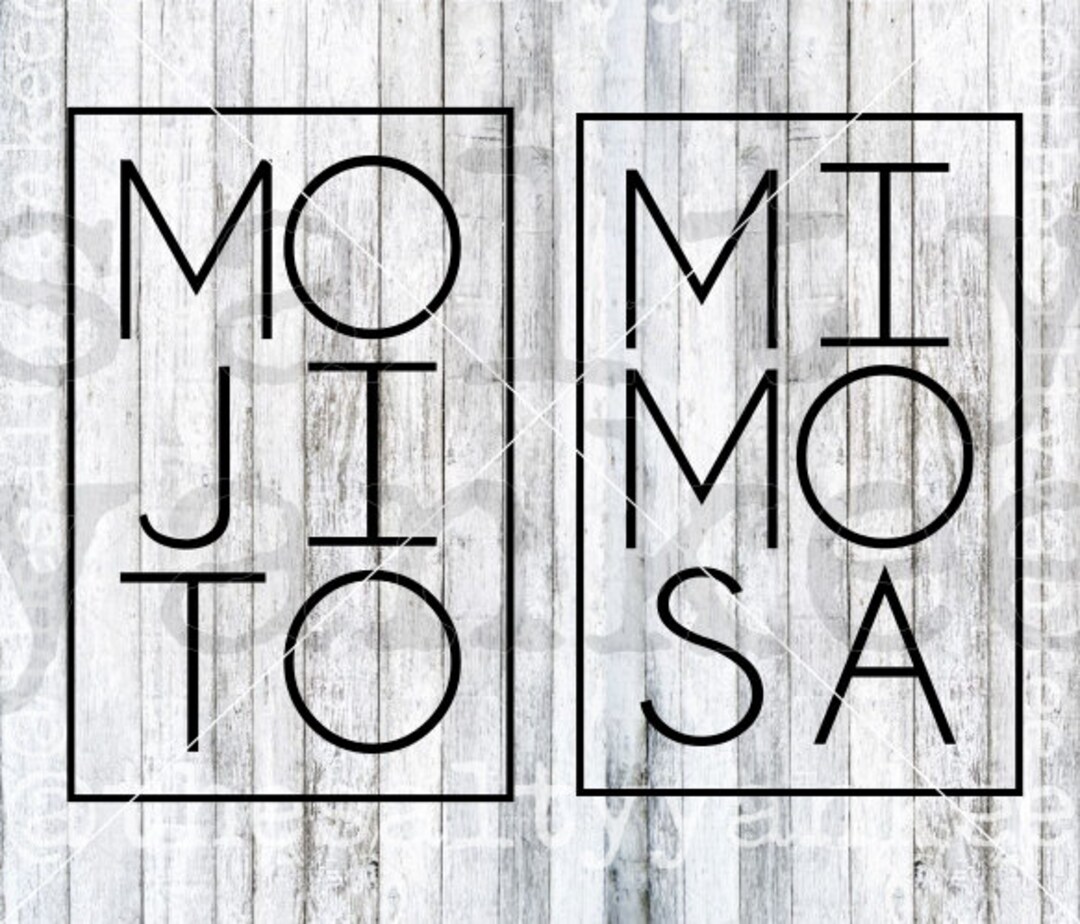Mojito Mimosa Square Minimalist SVG Layered File Download - Etsy