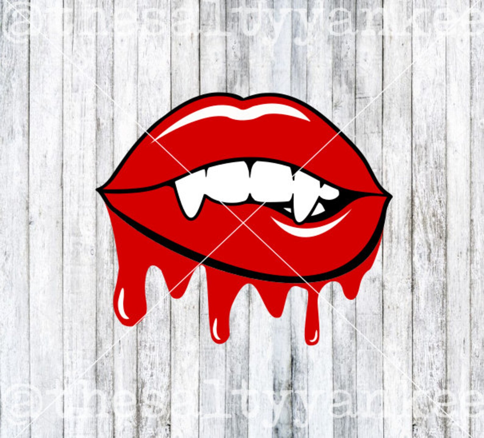 Vampire Teeth Biting Lips Dripping SVG Layered File Download | Etsy