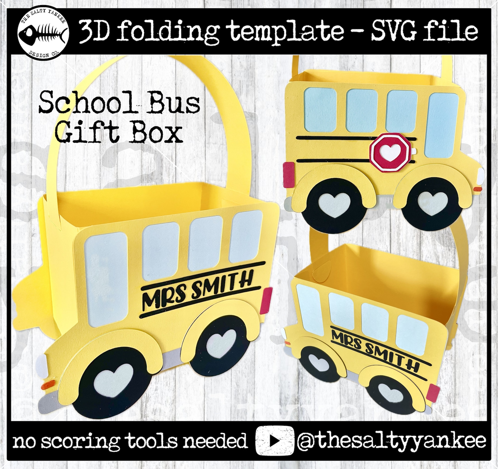School Bus Box 3D Folding SVG File Template Digital File Download - Etsy