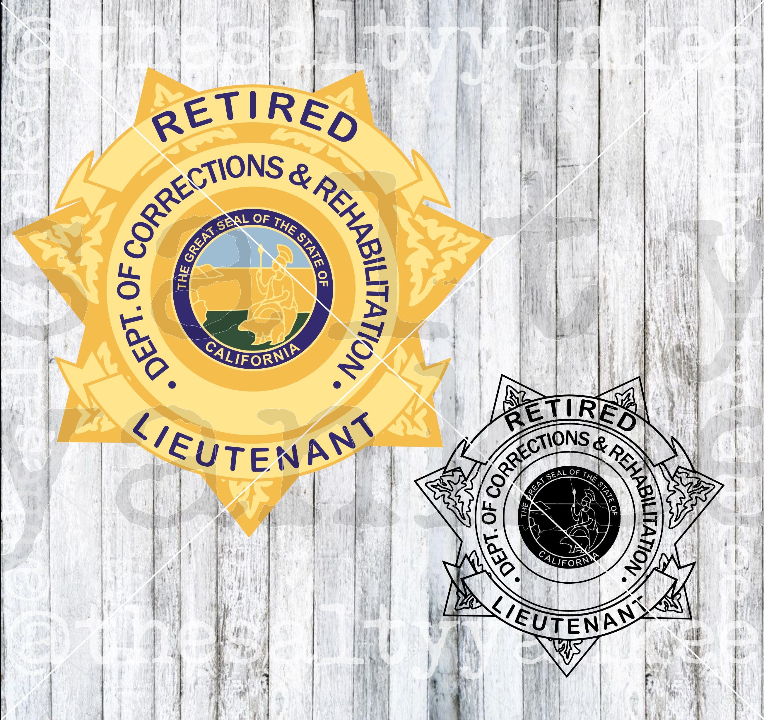 CDCR Badge Department of Corrections California Lieutenant Retired ...