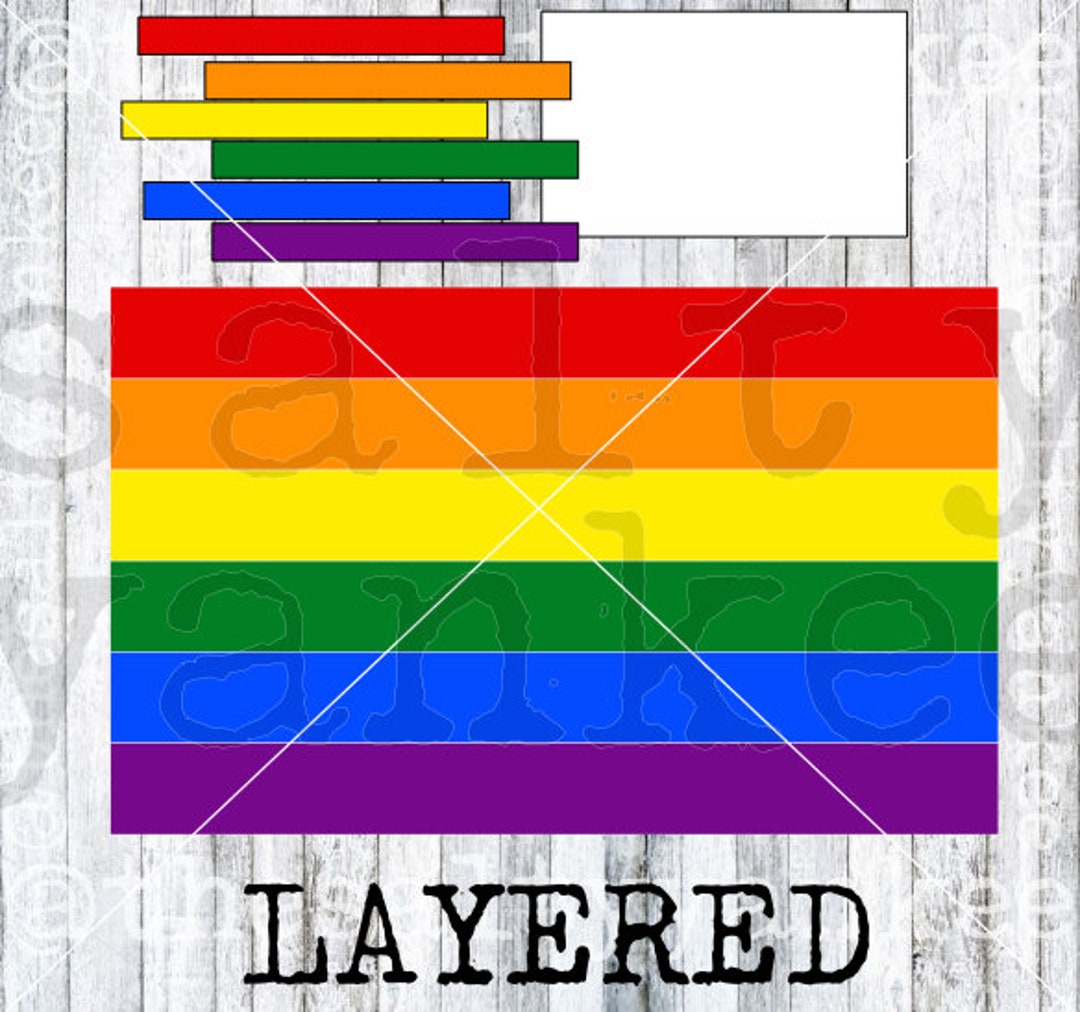 Pride Rainbow Flag Basic SVG Layered File Download - Etsy
