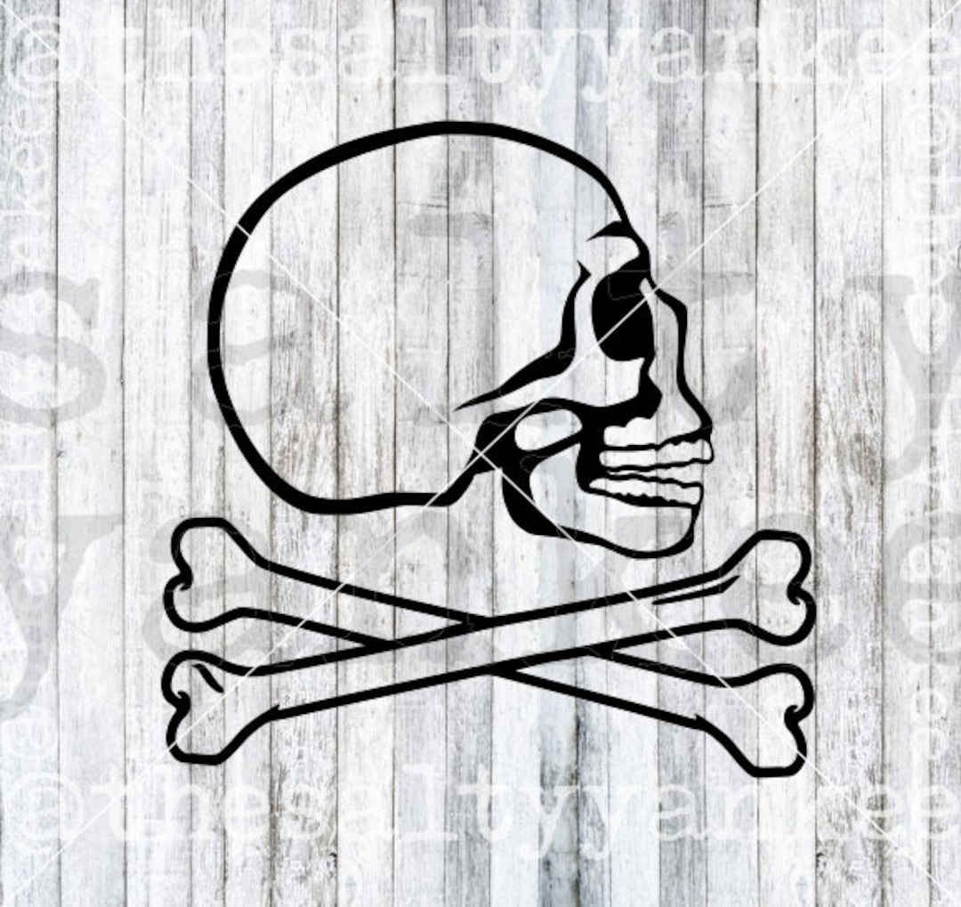 Skull and Crossbones Side Profile SVG Layered File Download - Etsy