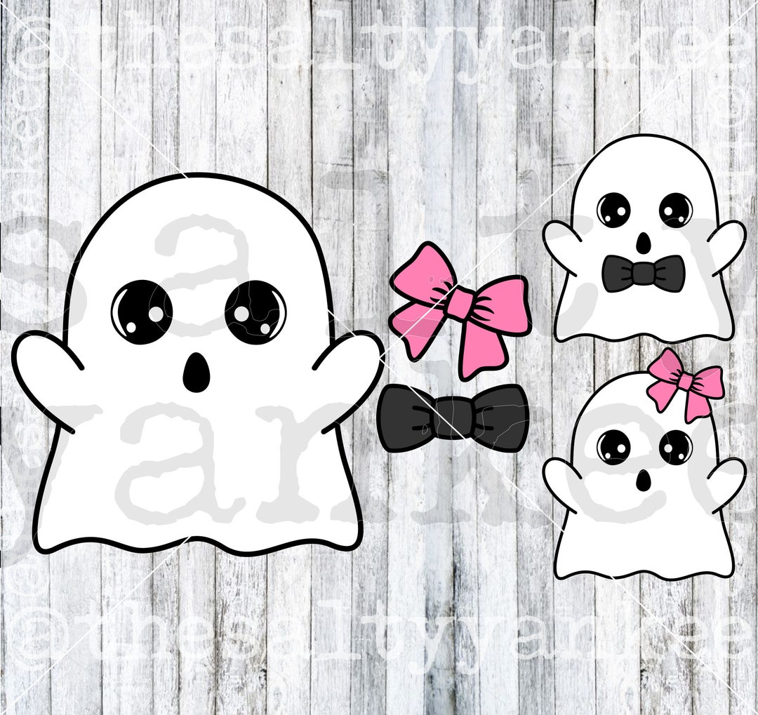 So Cute It's Scary Baby Ghost Boy and Girl Removable Bow Bowtie Layered ...