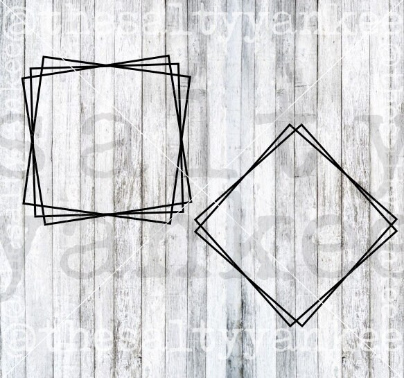 Square Offset Frames Minimalist SVG Layered File Download - Etsy