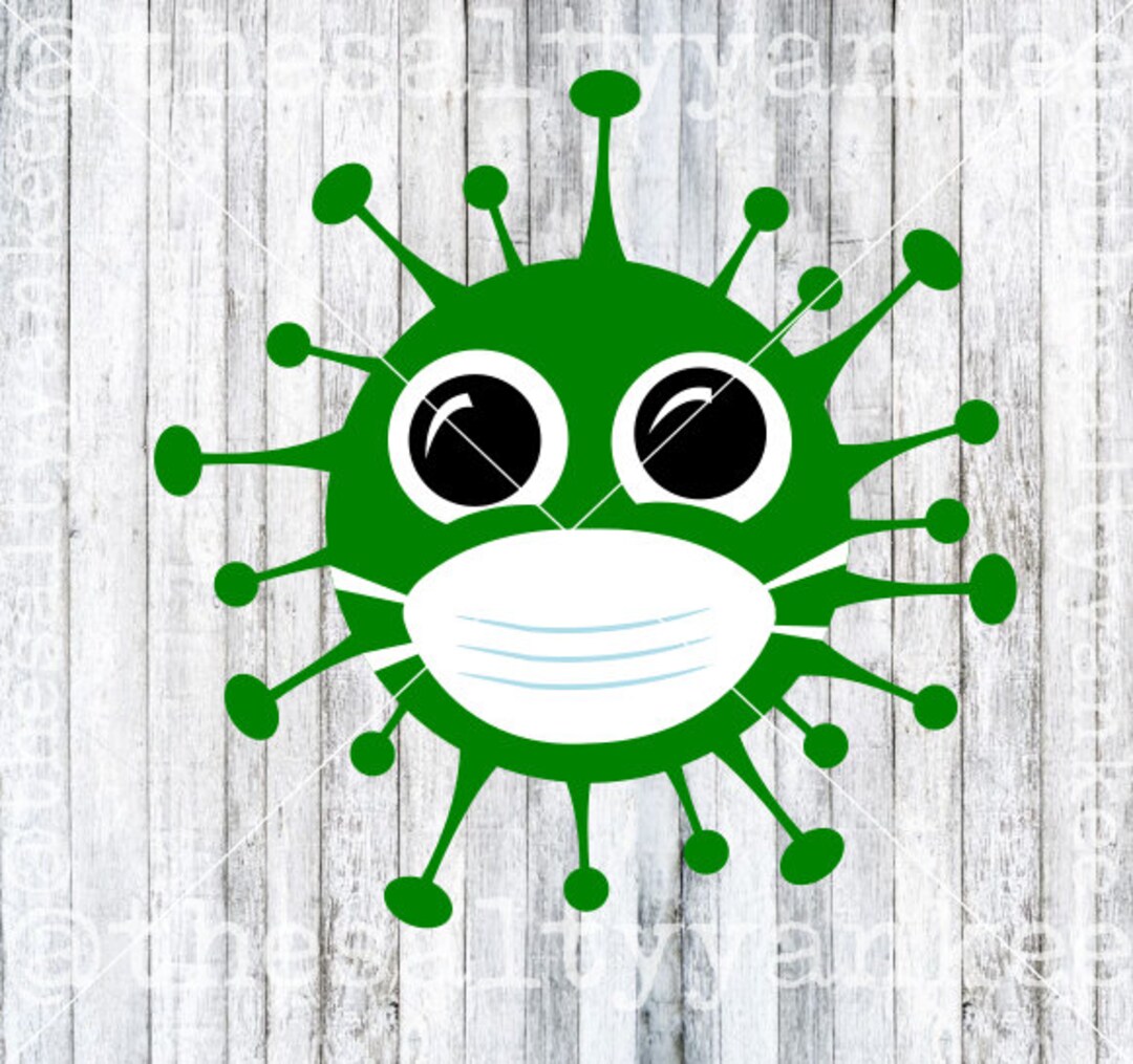 Cute Faced Germ Wearing Mask Social Distancing SVG File Download - Etsy
