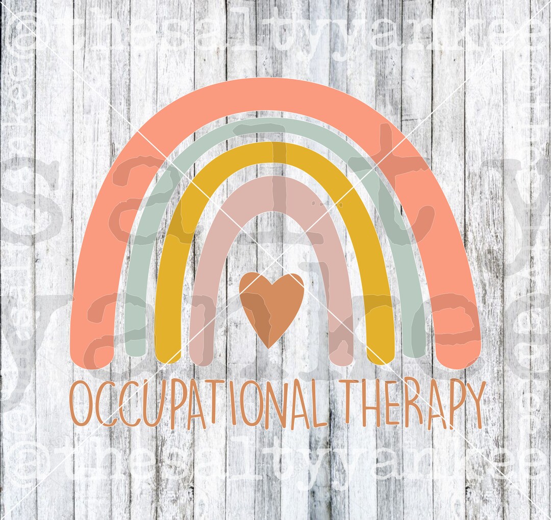 OT Occupational Therapy Boho Chic Rainbow With Heart SVG Layered File ...
