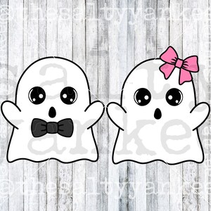 So Cute It's Scary Baby Ghost Boy and Girl Removable Bow Bowtie Layered ...