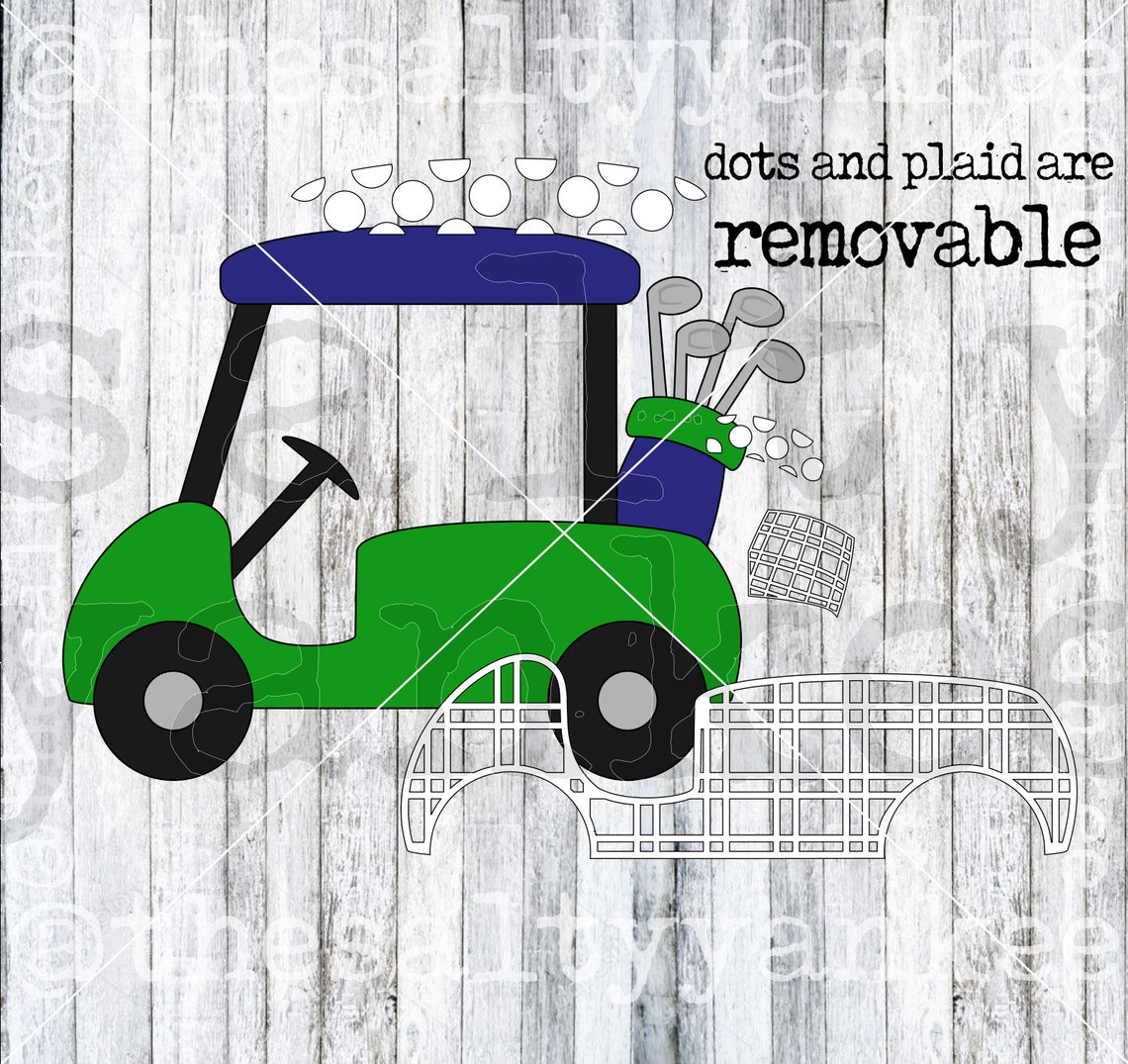 Golf Cart and Golf Bag SVG and PNG Layered File Download - Etsy