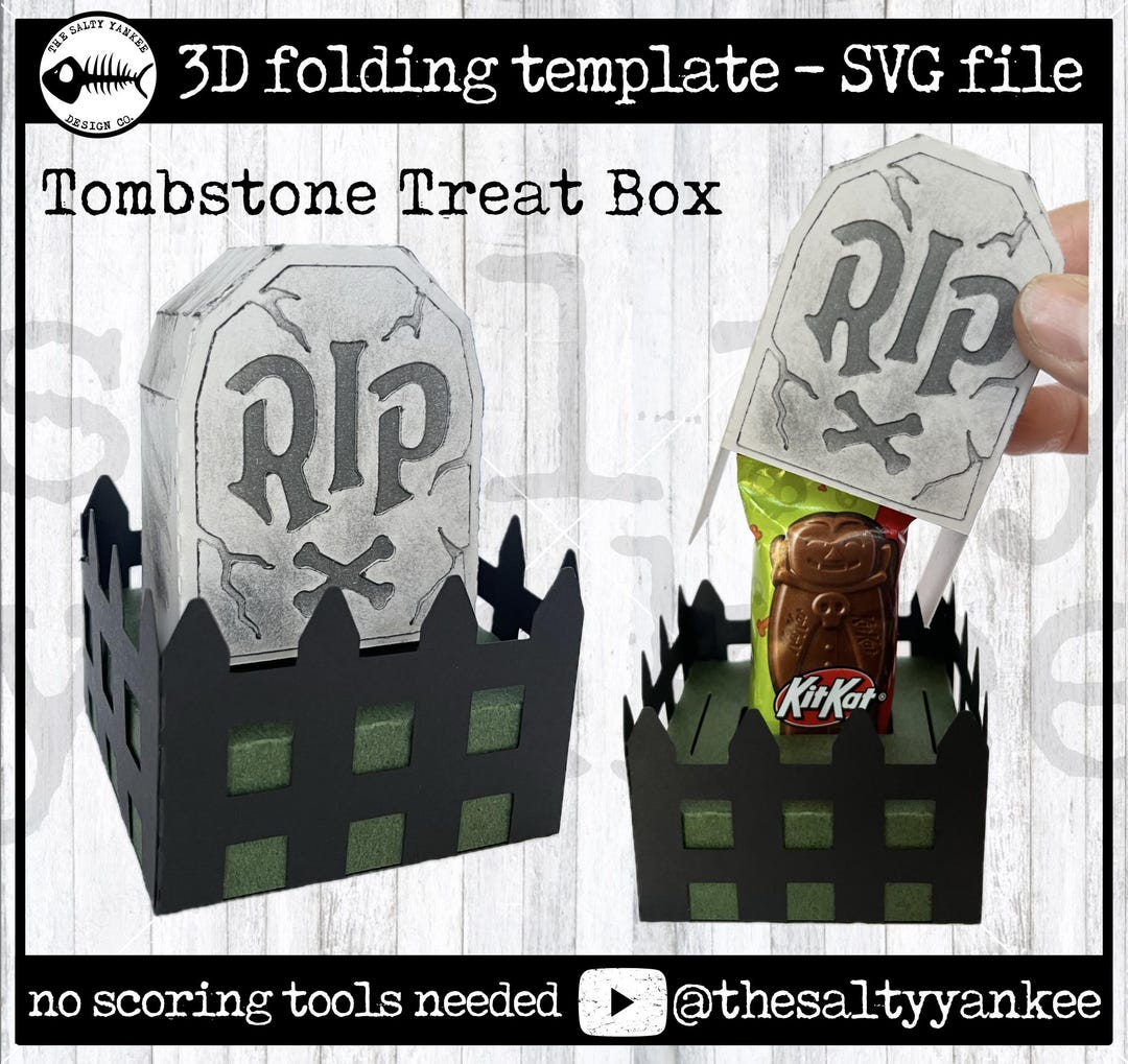Tombstone Treat Box Surprise Candy Gift Box Halloween Grave Cemetery 3D ...