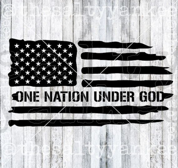 One Nation Under God Pledge of Allegiance Distressed American - Etsy