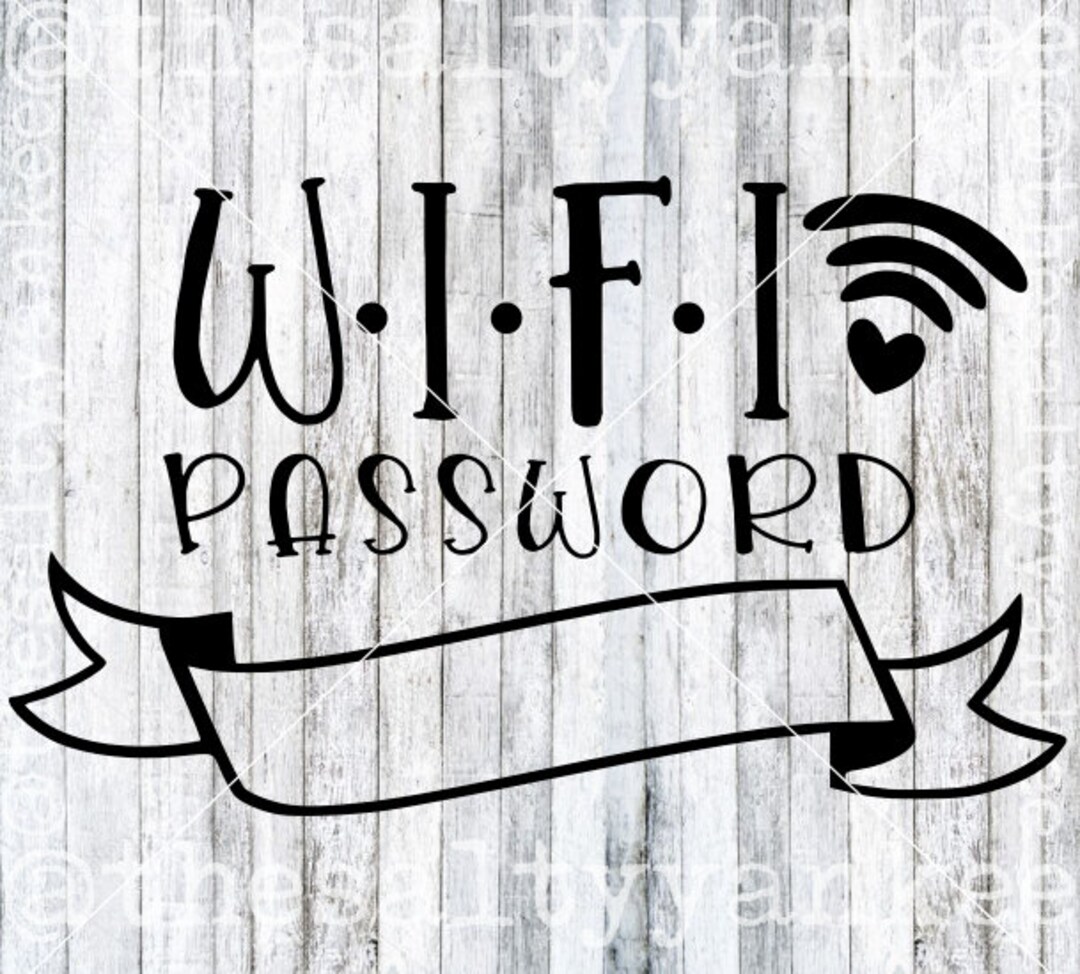 Wifi Password Banner Blank Guest Room Sign SVG File Download - Etsy