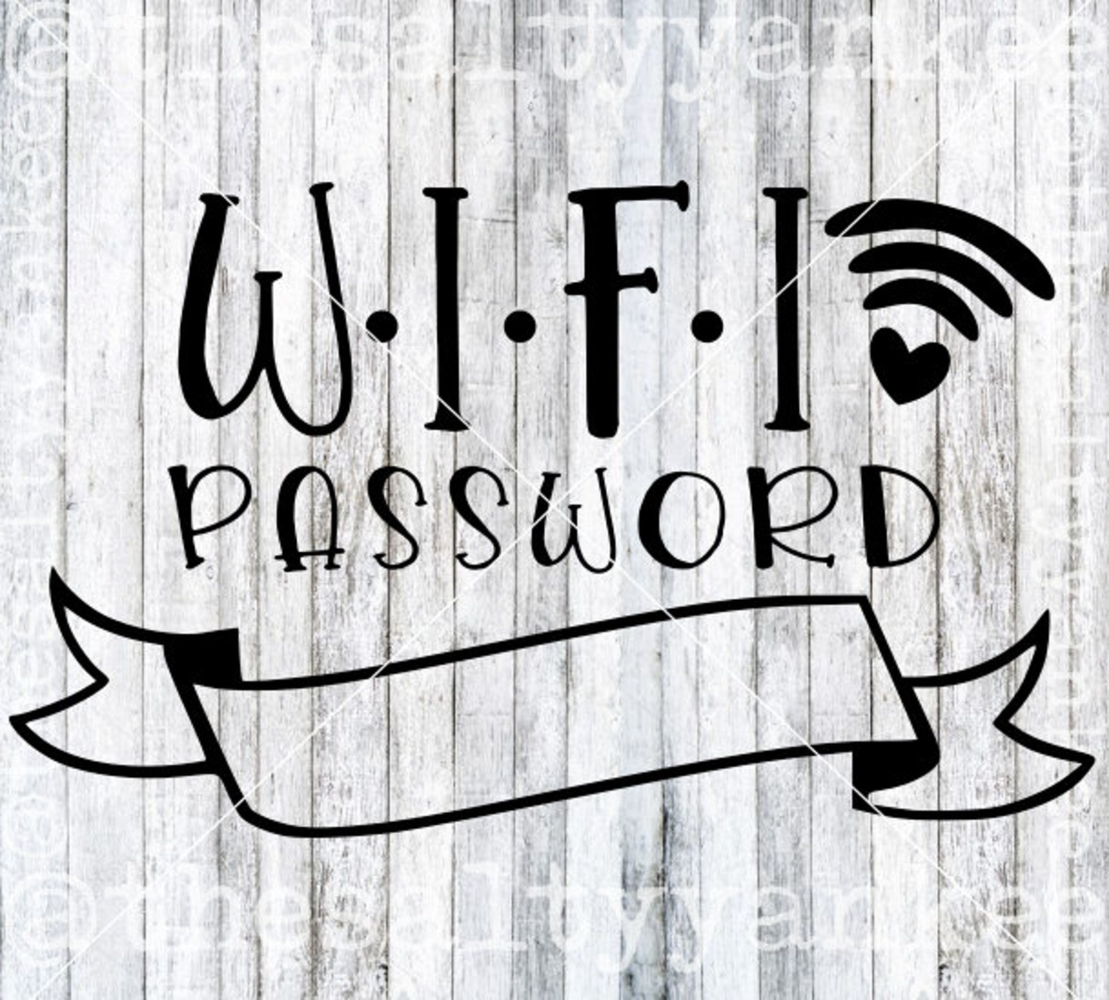 Wifi Password Banner Blank Guest Room Sign SVG File Download - Etsy