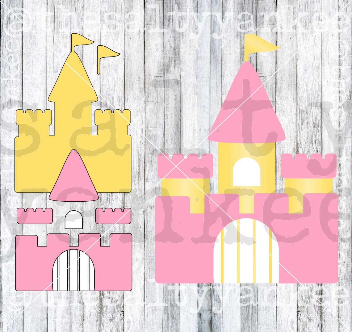 Basic Princess Castle Layered SVG File Download - Etsy