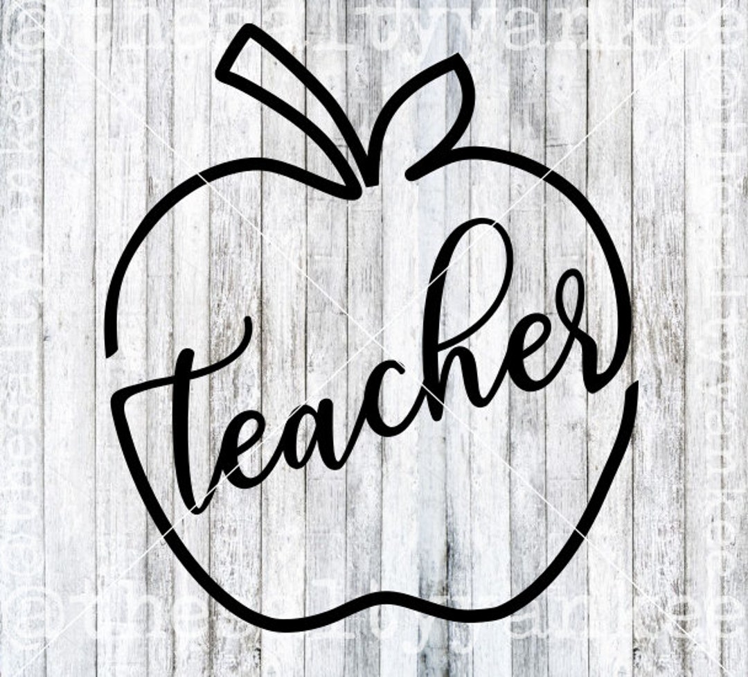 Line Art Apple Teacher Appreciation SVG File Download - Etsy