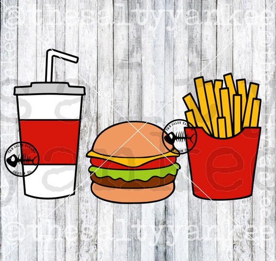 Fast Food Drink Cup Soda Burger Fries SVG Layered File - Etsy