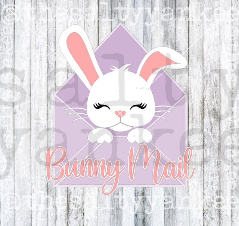 Bunny Mail Easter Bunny in Envelope Layered SVG File Download - Etsy