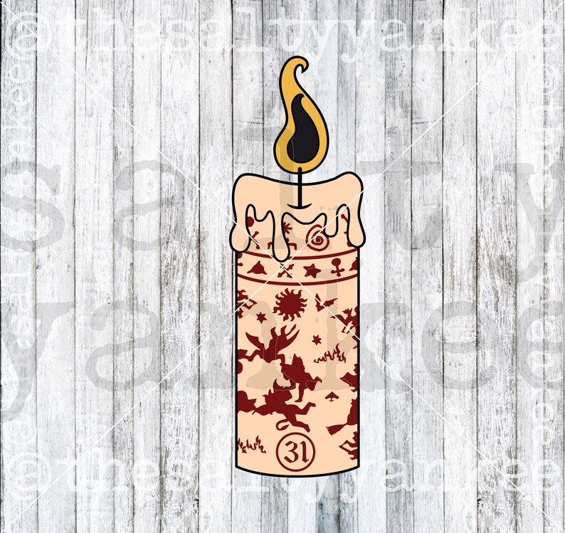 Spooky Witch Candle Layered SVG File Download - Etsy