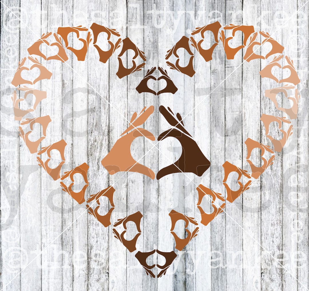 Heart Hands in Many Skin Tones Clipart SVG Layered File Download - Etsy