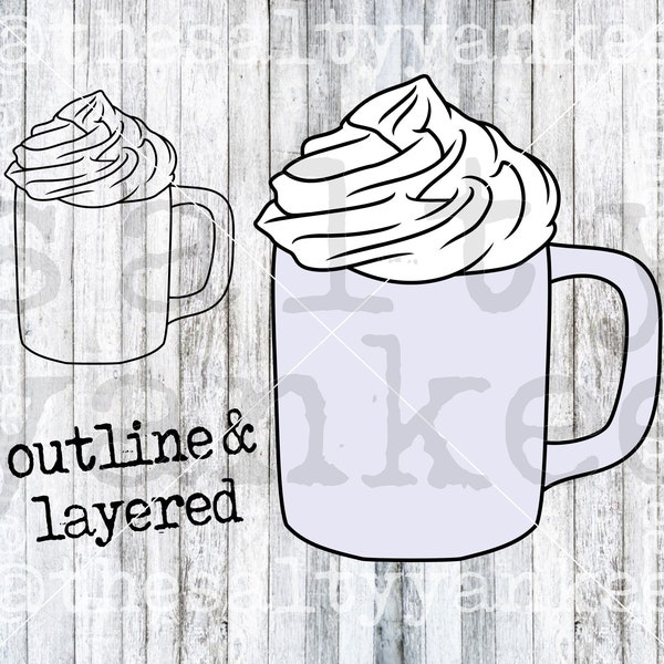 Coffee Mug Outline Svg - Etsy