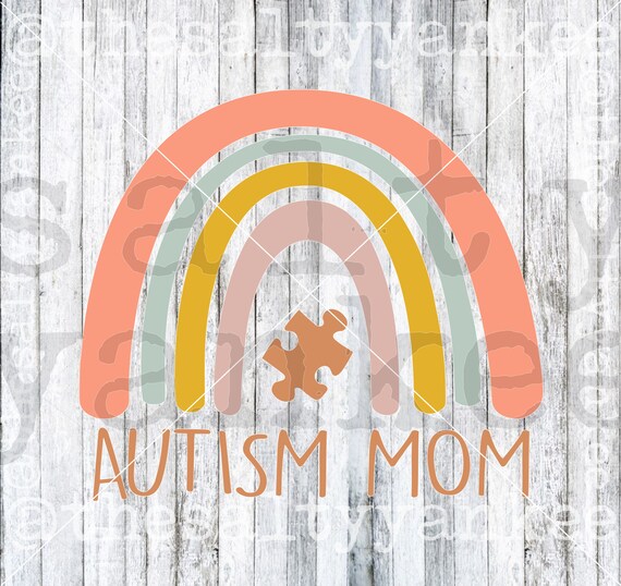 Autism Mom Puzzle Piece SVG Layered File Download | Etsy