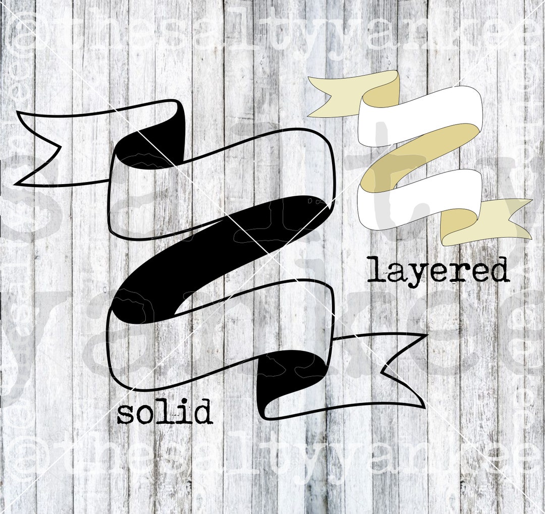 Simple Banner Solid and Layered SVG Layered File Download - Etsy