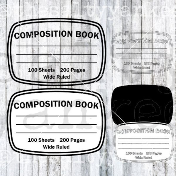 Composition Label Svg - Etsy