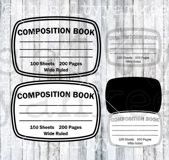 Compostion Book Label Outline and Layeredteacher Name Appreciation SVG ...