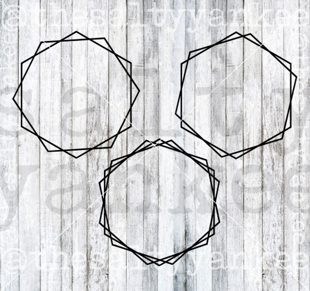Hexagonal Offset Frames Minimalist SVG Layered File Download - Etsy