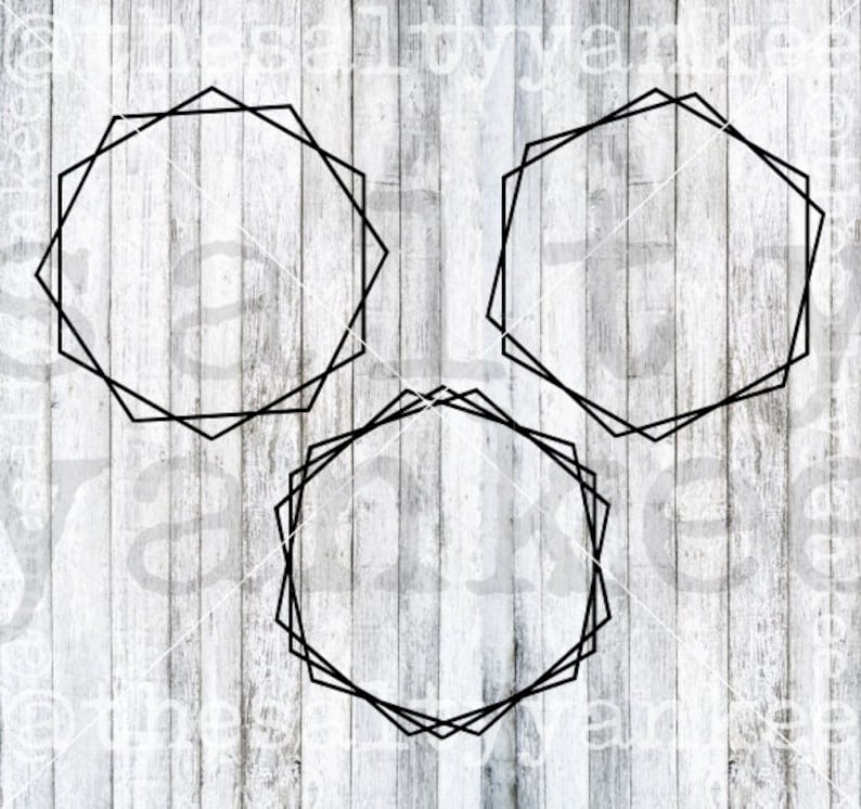 Hexagonal Offset Frames Minimalist SVG Layered File Download - Etsy