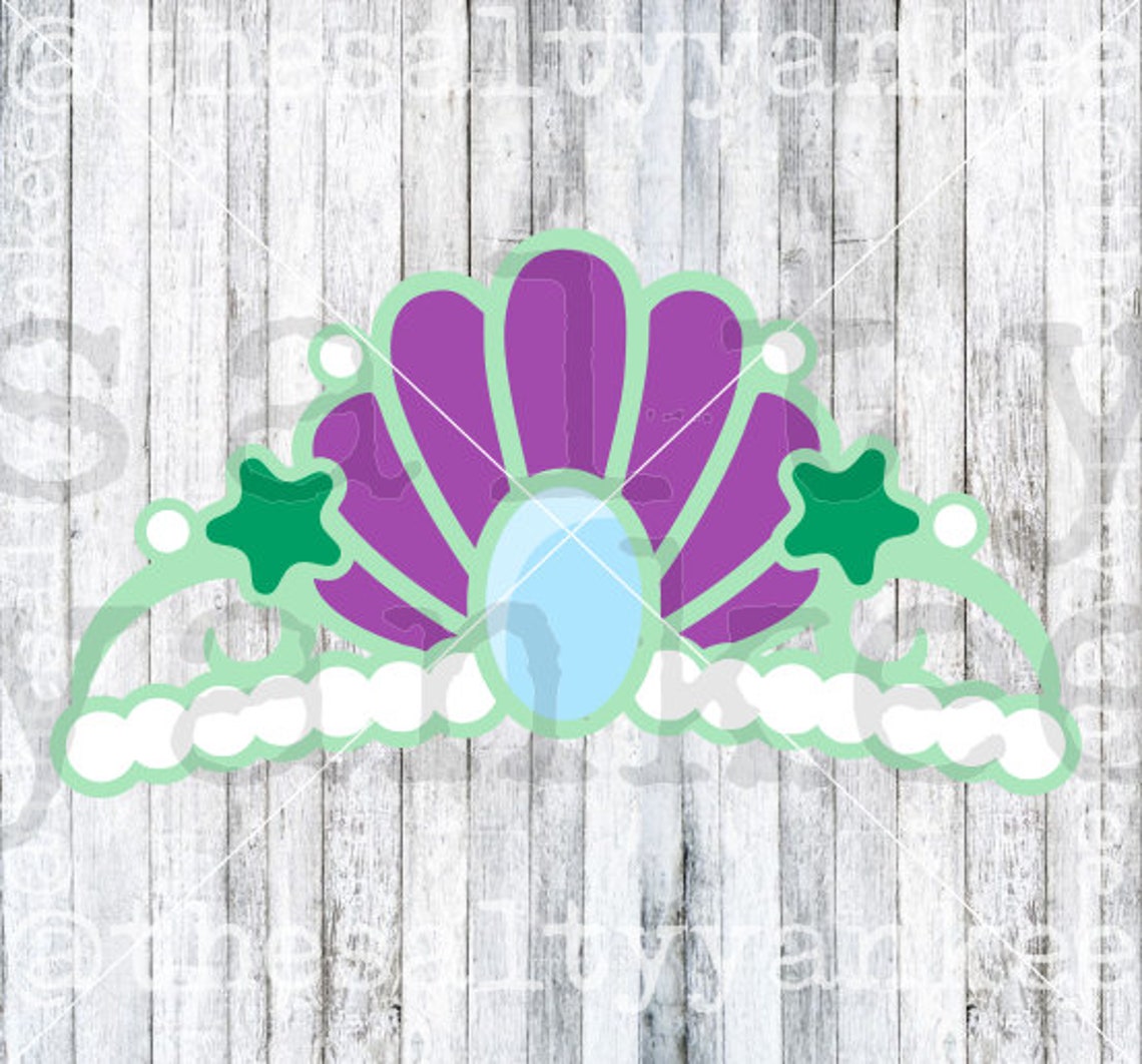 Mermaid Shell Starfish Princess Crown Tiara Layered SVG File | Etsy