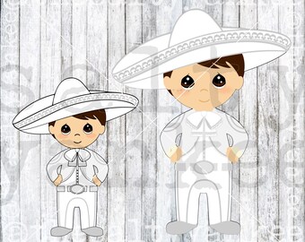 Charrito Charro Boy Baby Clipart SVG Layered File Download | Etsy