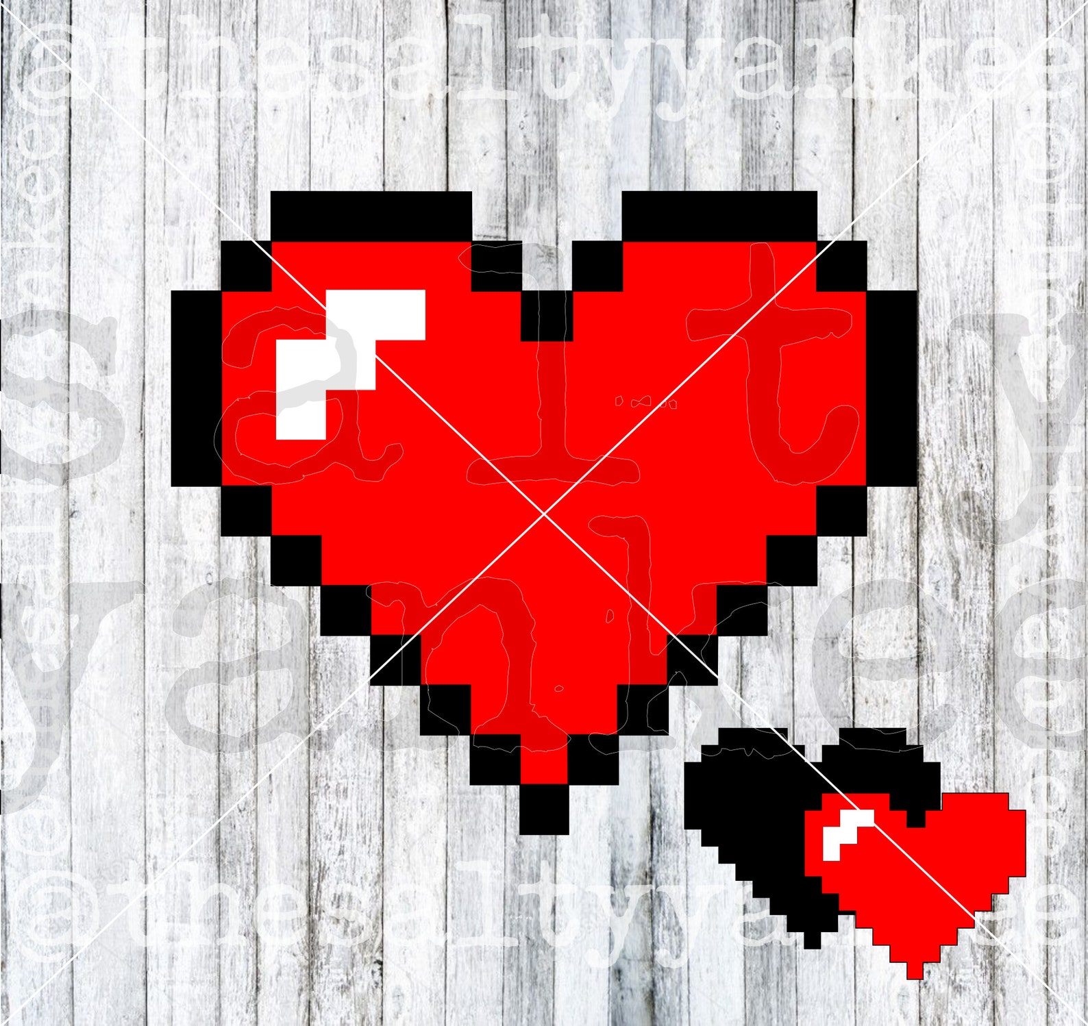 Pixelated Video Game Heart Clipart SVG Layered File Download - Etsy