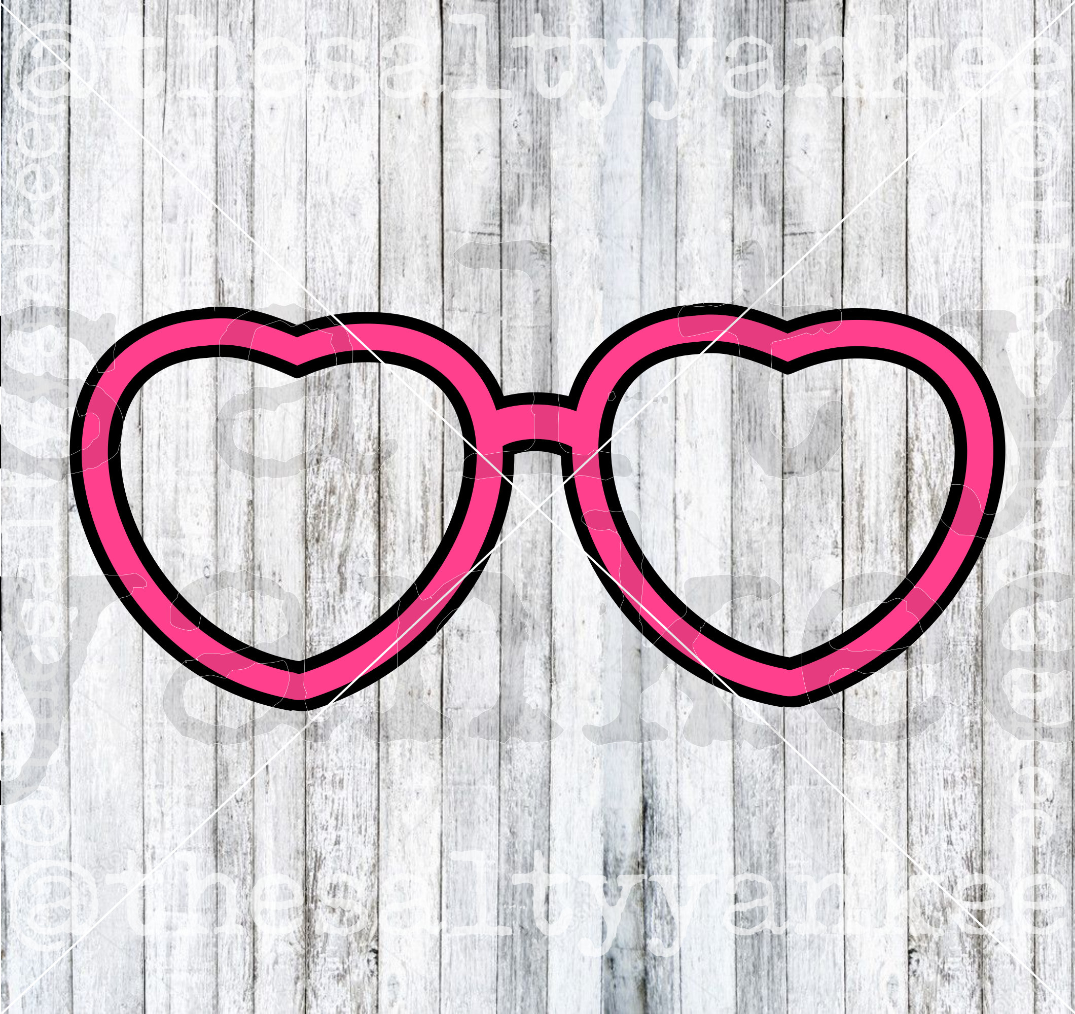 Heart Shaped Glasses Valentines Clipart SVG Layered File Download - Etsy