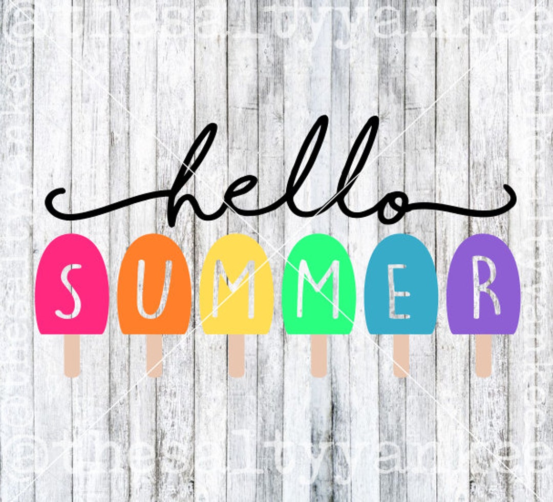 Hello Summer Rainbow Popsicles SVG File Download - Etsy