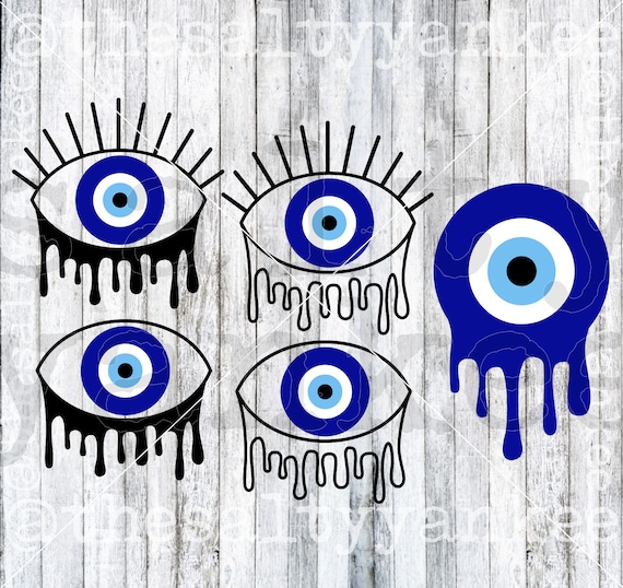 Dripping Evil Eye Bundle SVG Layered File Download - Etsy