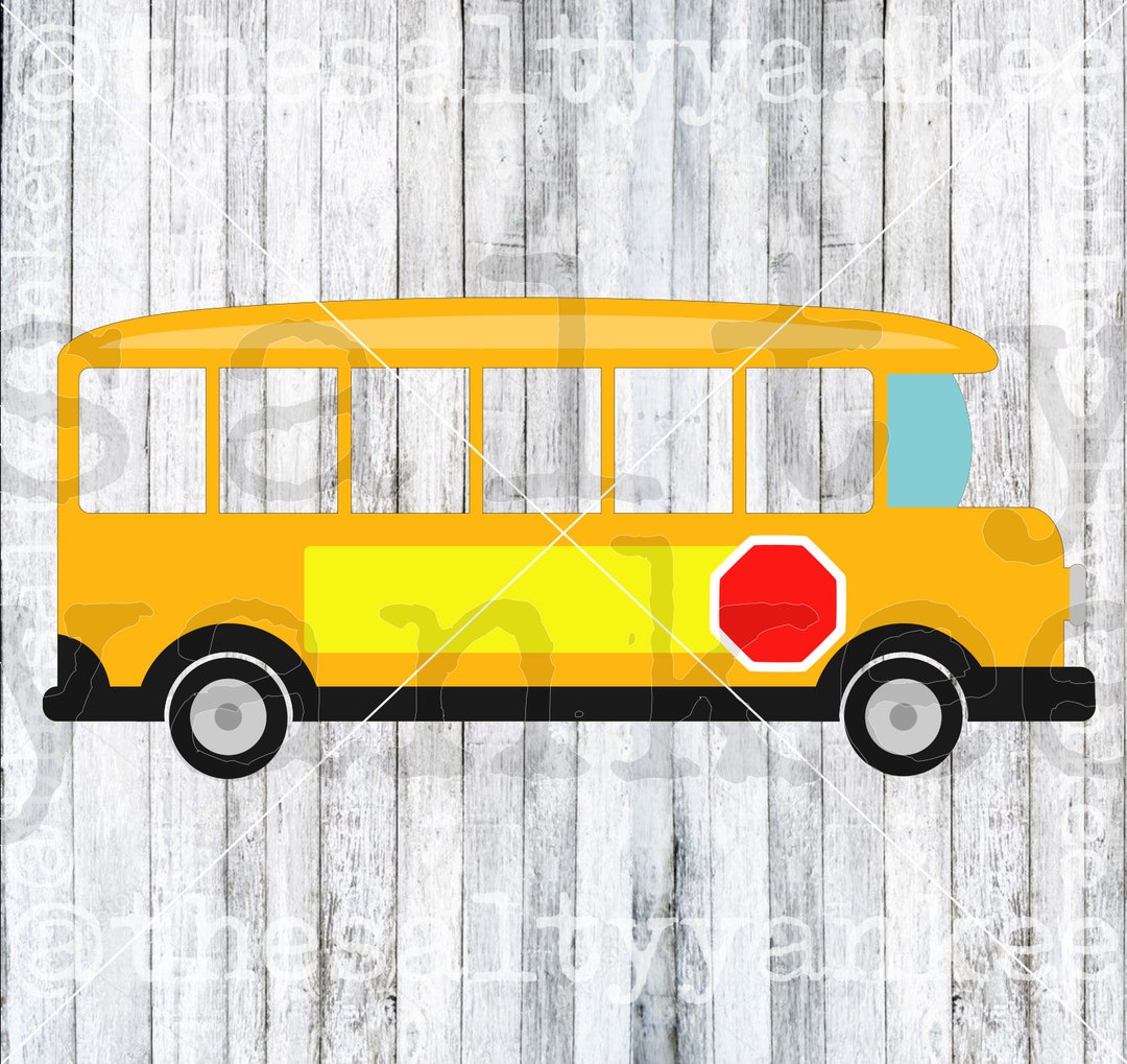 Simple Bus With Stop Sign SVG Layered File Download - Etsy